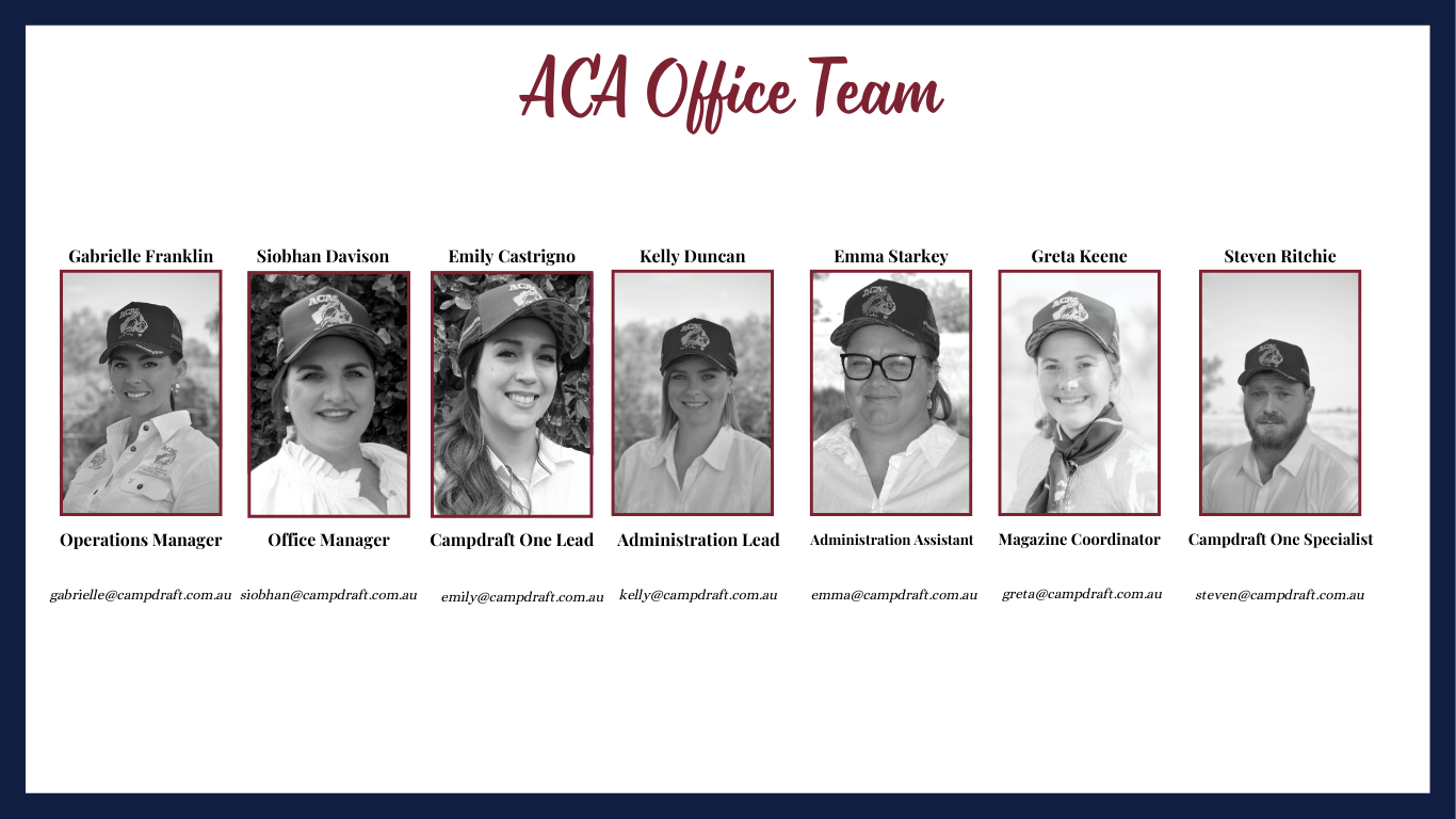 ACA Office Team - Australian Campdraft Association